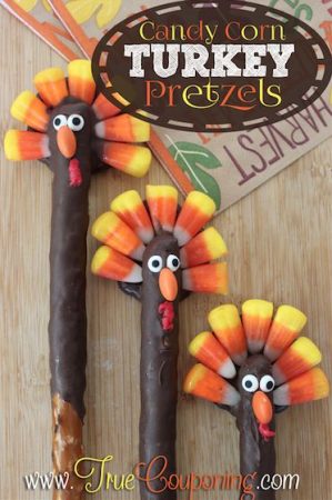 Candy Corn Turkey Pretzels Recipe