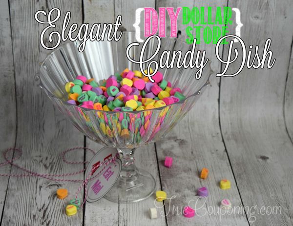 Dollar Store Craft: DIY Candy Dish {with Downloadable Labels!}