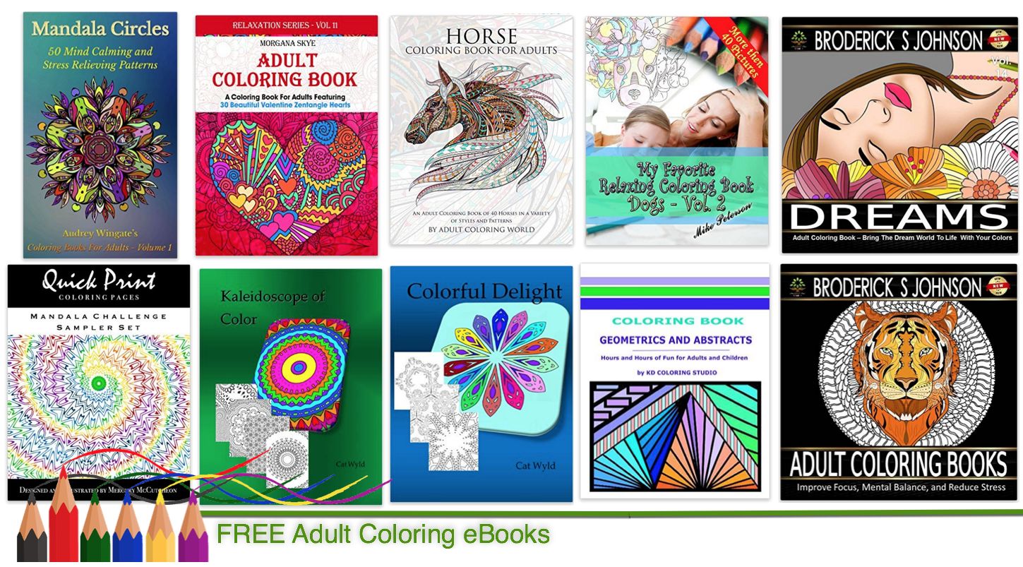 Limited Time FREE: TEN Adult Coloring eBooks Bundle! {Over $80 Value!}