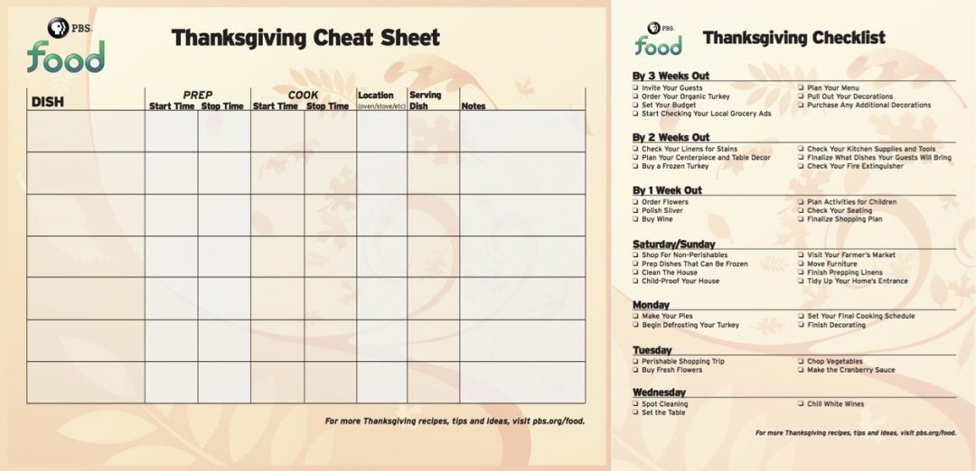 FREE Thanksgiving Planning Checklist & Menu Cheatsheet Printable!