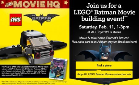 FREE Toys R Us LEGO Batman Event!