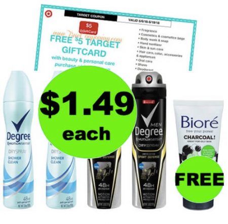 SCORE $1.49 Degree Spray Deodorant and FREE Biore Cleanser at Target ...